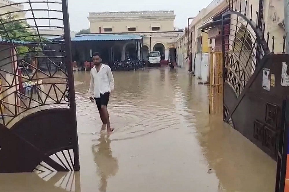 Ayodhya: Heavy Rains, Waterlogged And Damaged Roads | In Photos | Outlook India